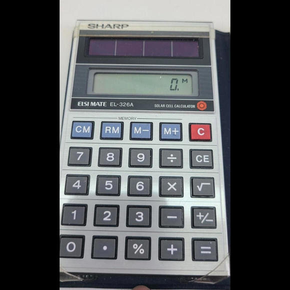 Other | Vintage Sharp Elsi Mate El326a Solar Cell Calculator With Black ...